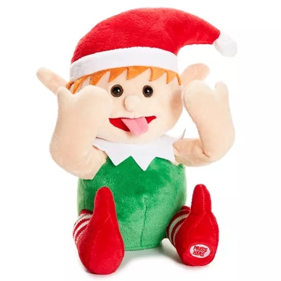 Big Lots | Holiday | Nwt Christmas Elf Tongue Wiggling Animated Plush ...